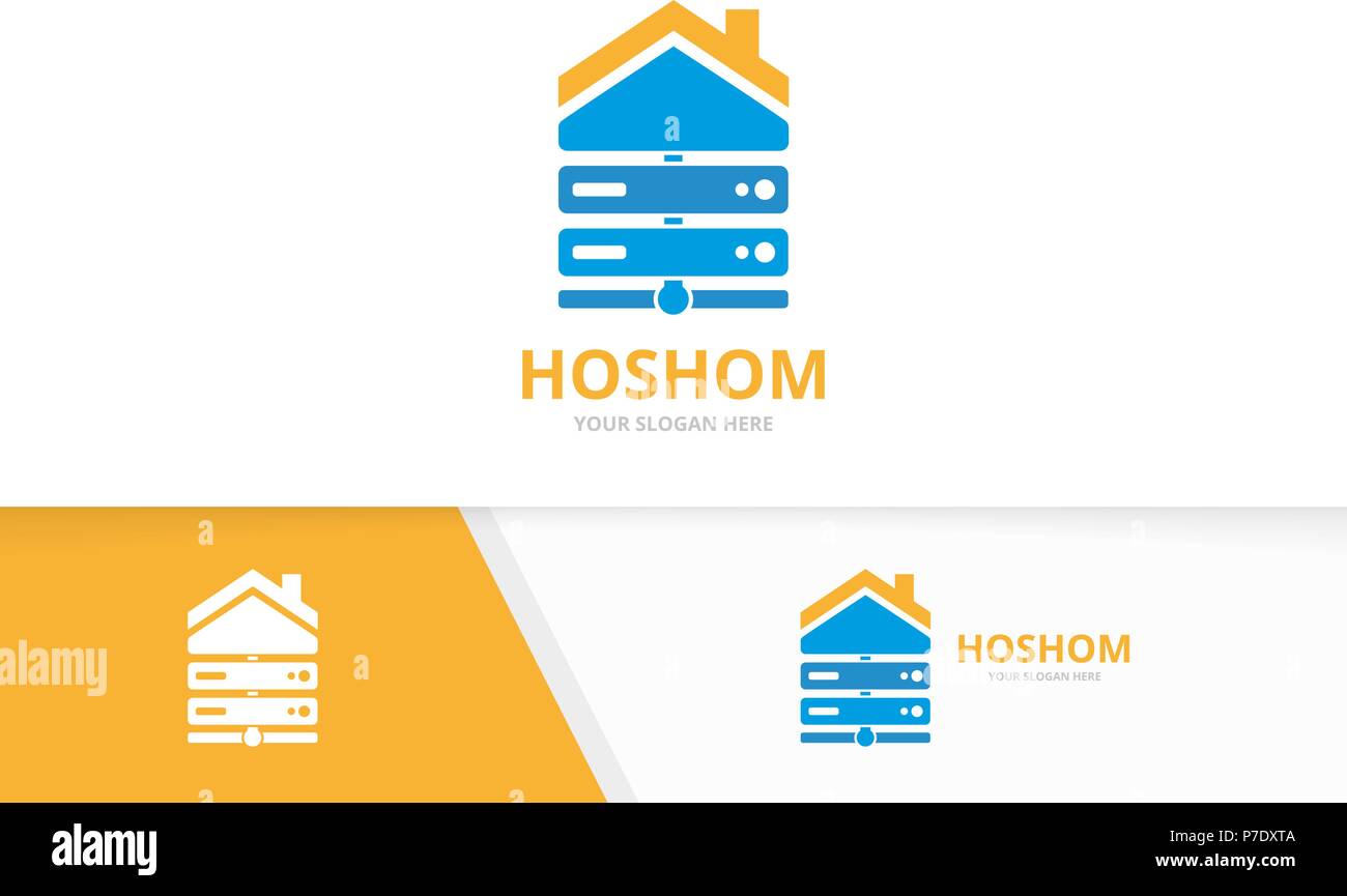Vector host and real estate logo combination. Server and house symbol ...
