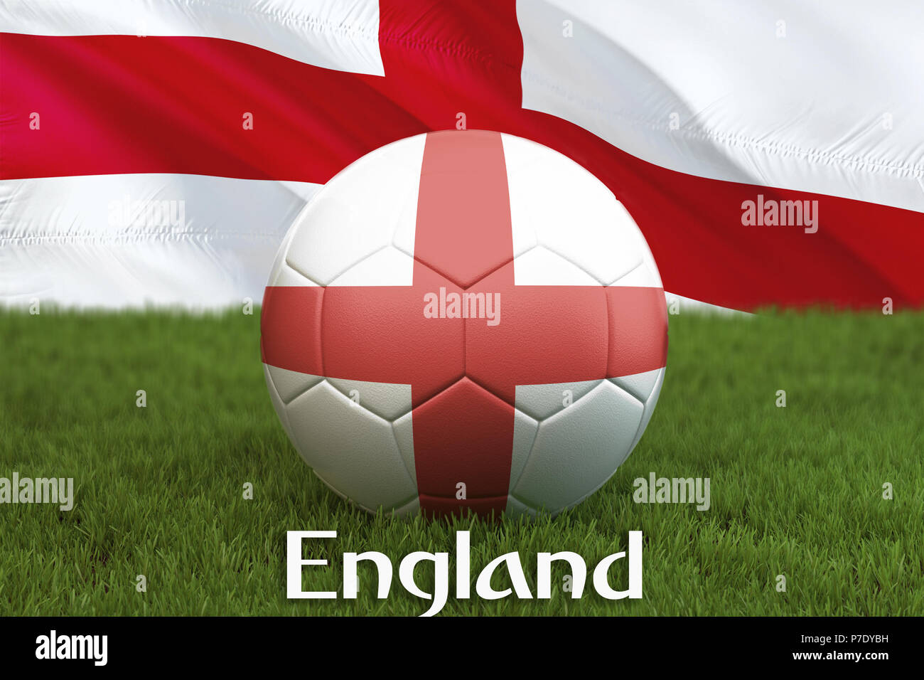 England football team ball on big stadium background. England Team ...