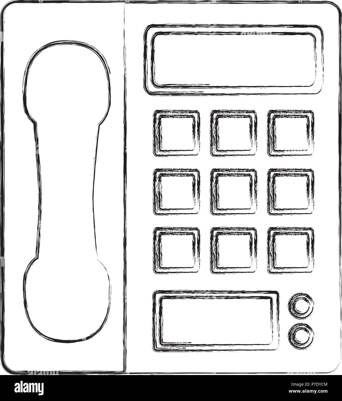 telephone device call communication image vector illustration sketch ...