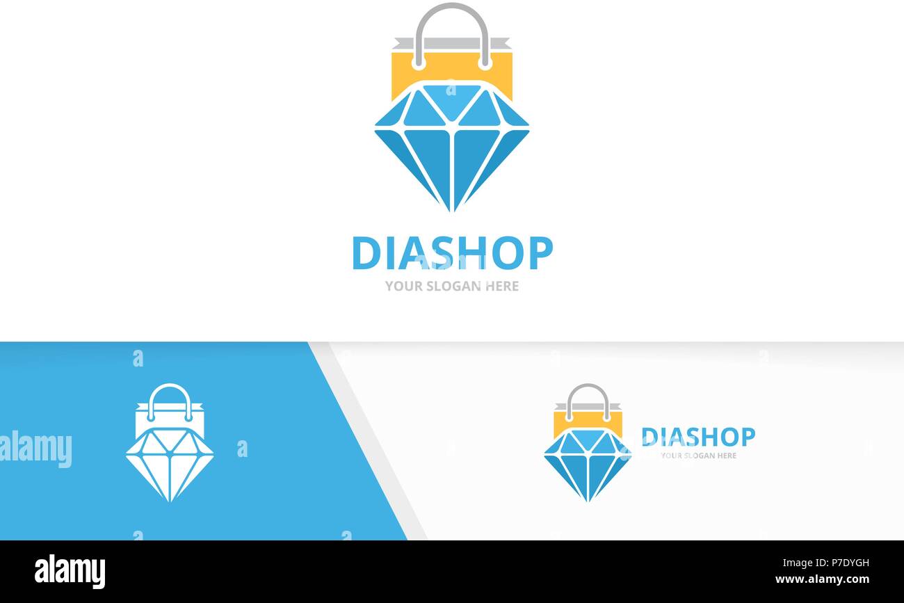 Vector diamond and shop logo combination. Jewelry and sale symbol or ...