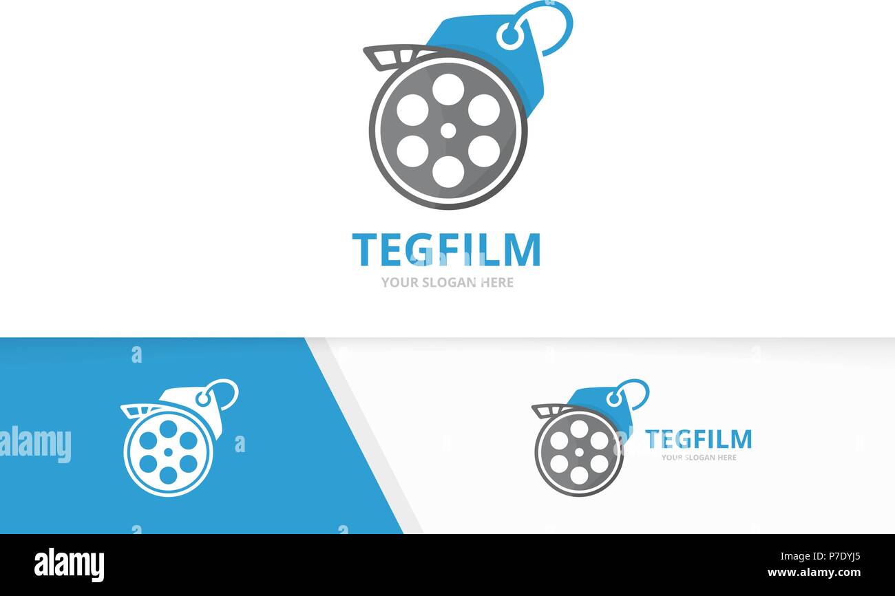 Vector movie and tag logo combination. Cinema and shop symbol or icon ...