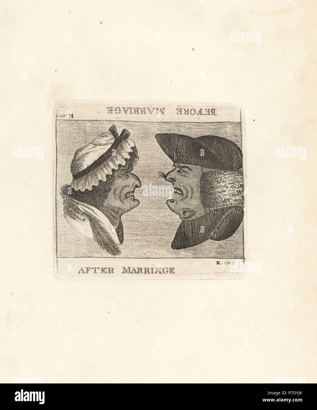 Before and after marriage. The print was later copied on snuffbox lids ...