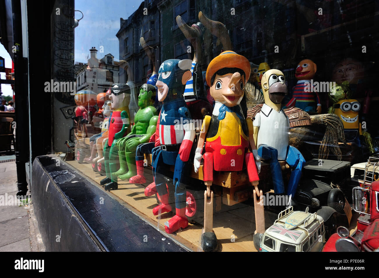 Wooden Toys in shop window in Brighton, English Seaside Town, Brighton ...