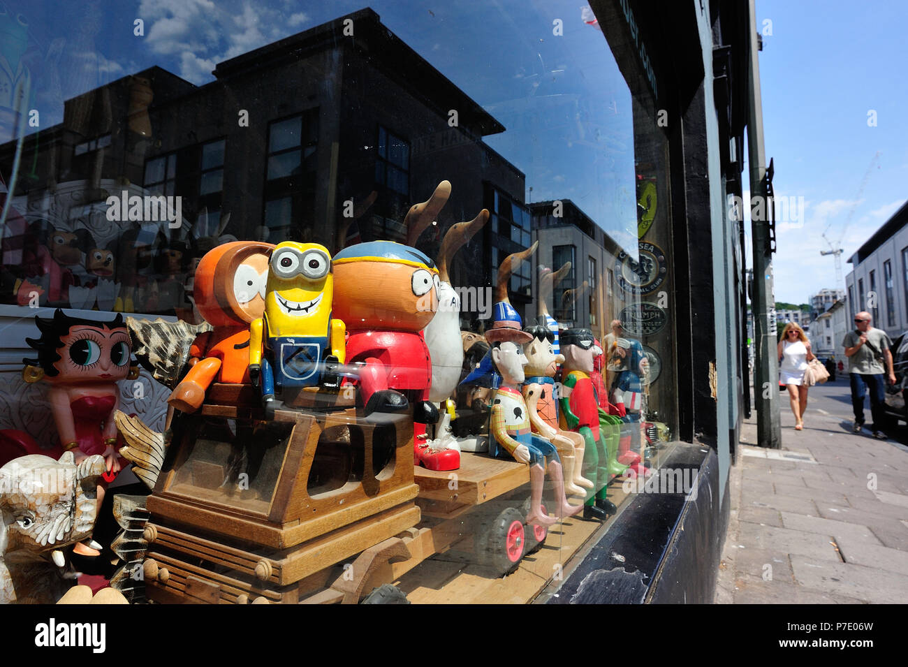 Wooden Toys in shop window in Brighton, English Seaside Town, Brighton ...