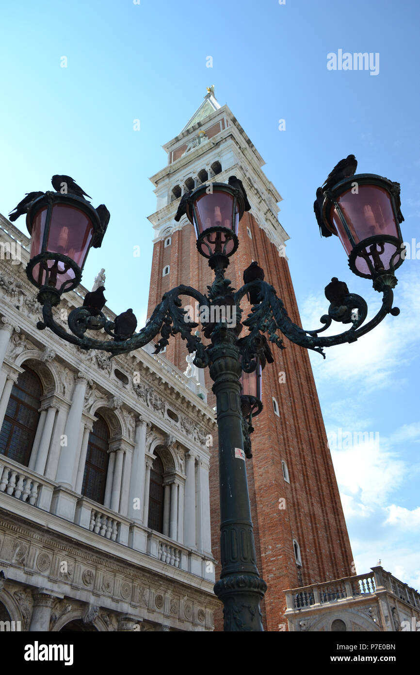 Ornate lamp post in St Mark's Square, Venice, Italy Stock Photo - Alamy