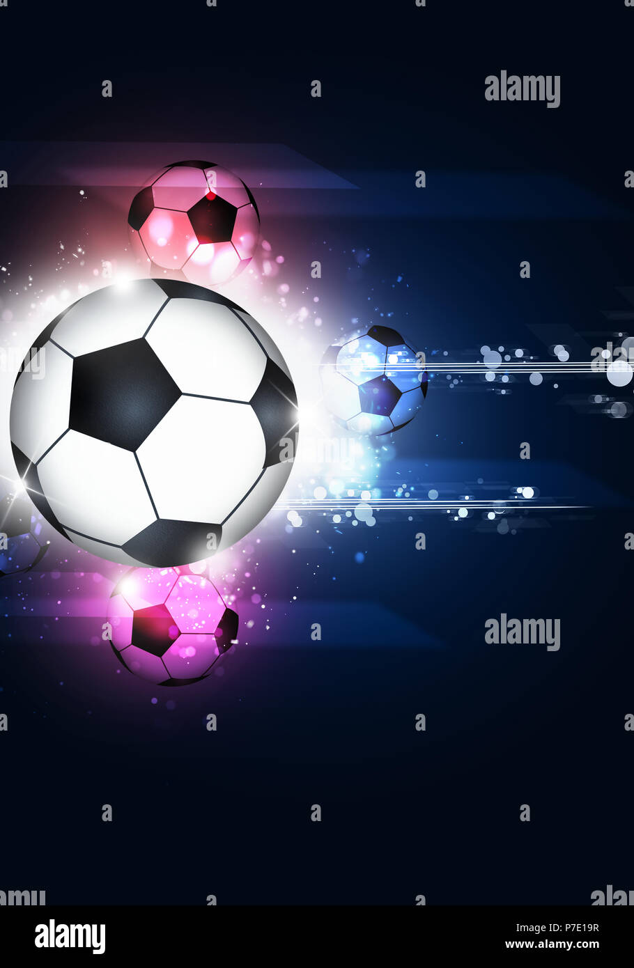 abstract sport multicolor background with football balls Stock Photo ...