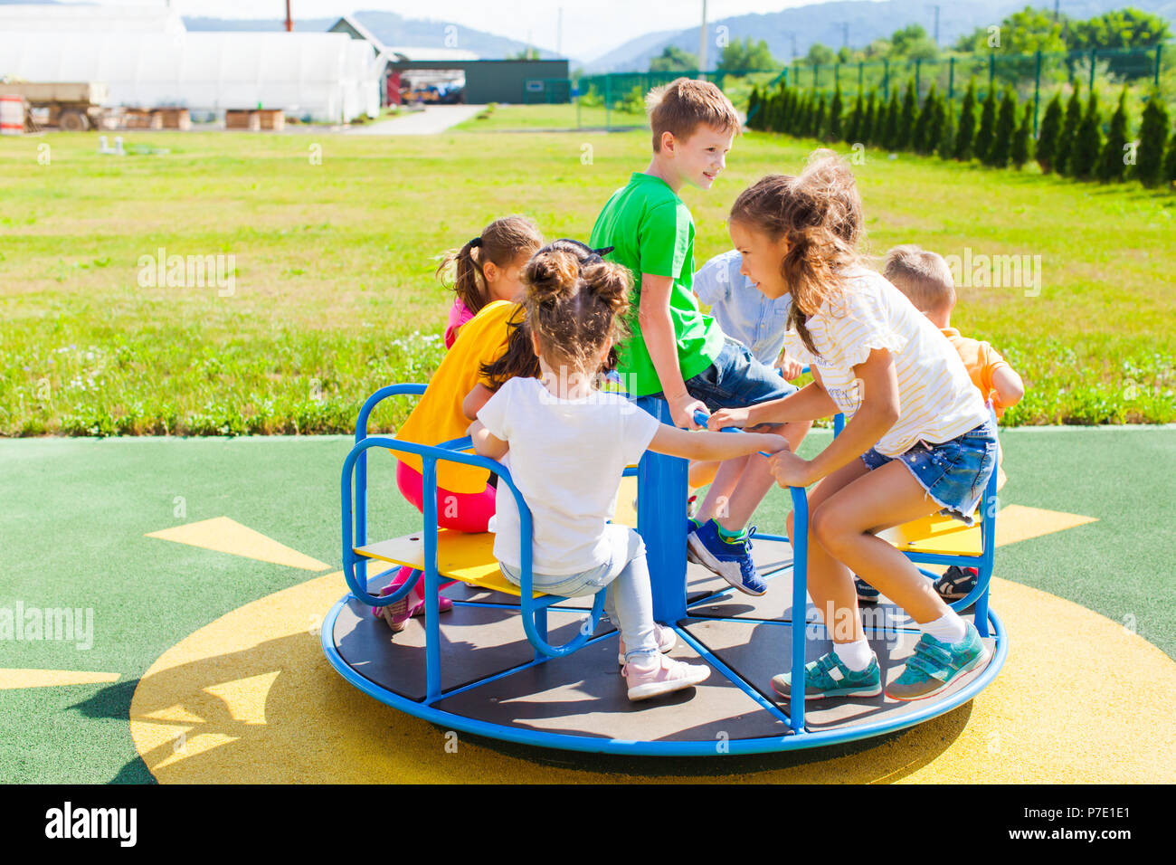 One carousel in the area Stock Photo - Alamy
