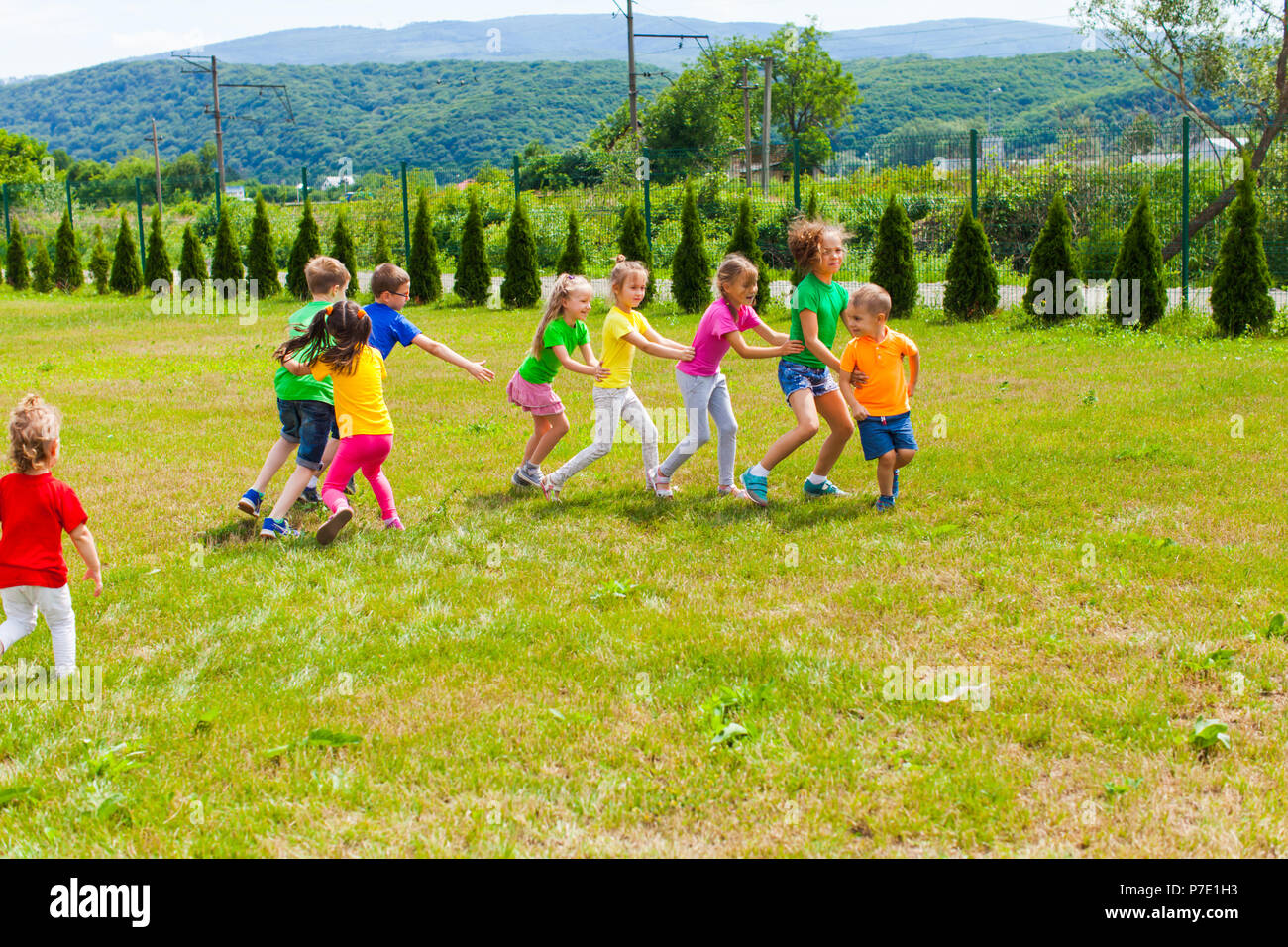 Children summer camp outdoor games Stock Photo - Alamy