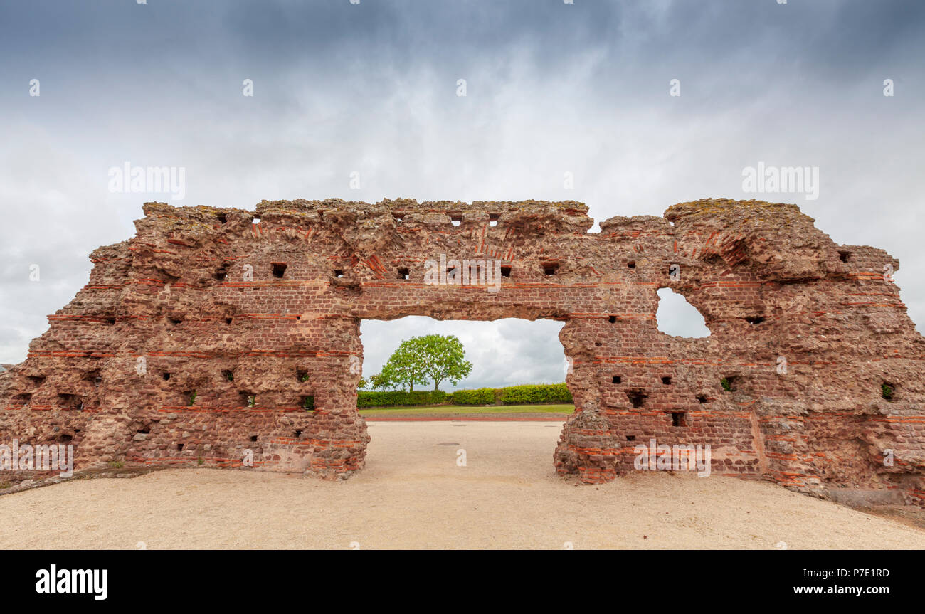Remains of the Roman Basilica wall of the baths at Wroxeter, Shropshire ...