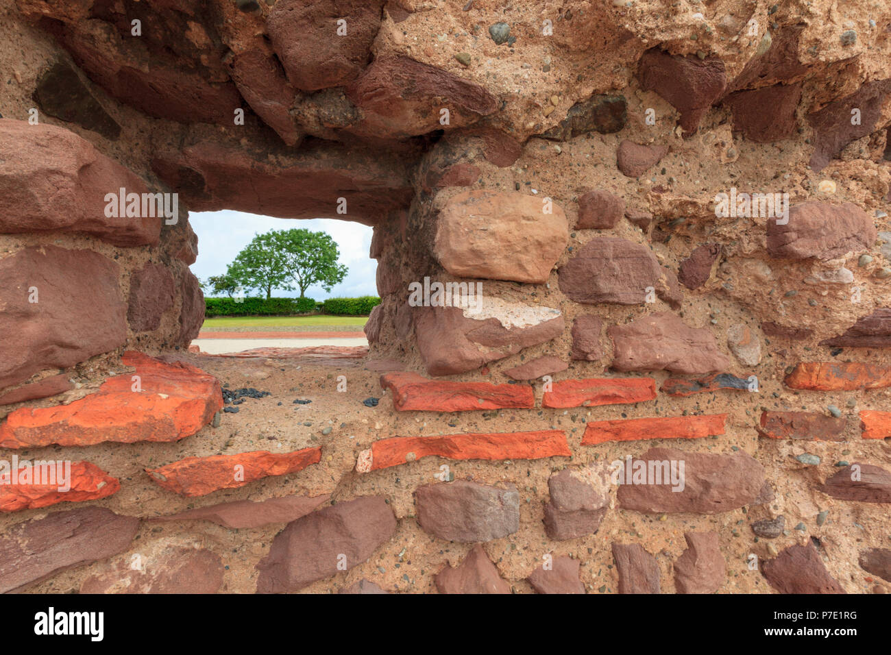 Detail of the Basilica Wall of the baths at Wroxeter, Shropshire ...
