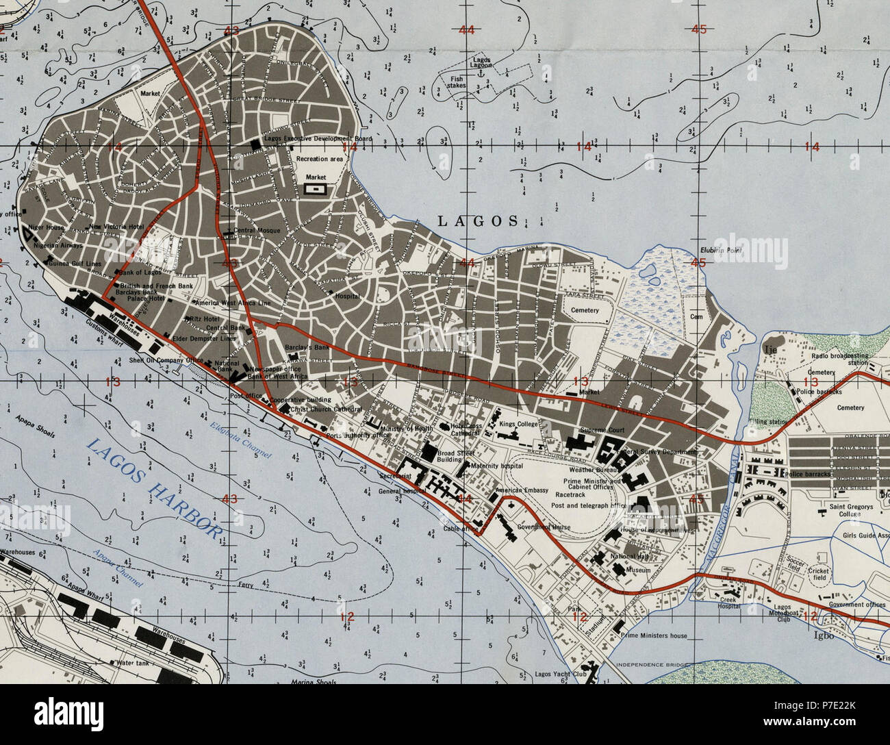 1962 Lagos Island map detail Lagos Nigeria txu-oclc-441966035-lagos ...