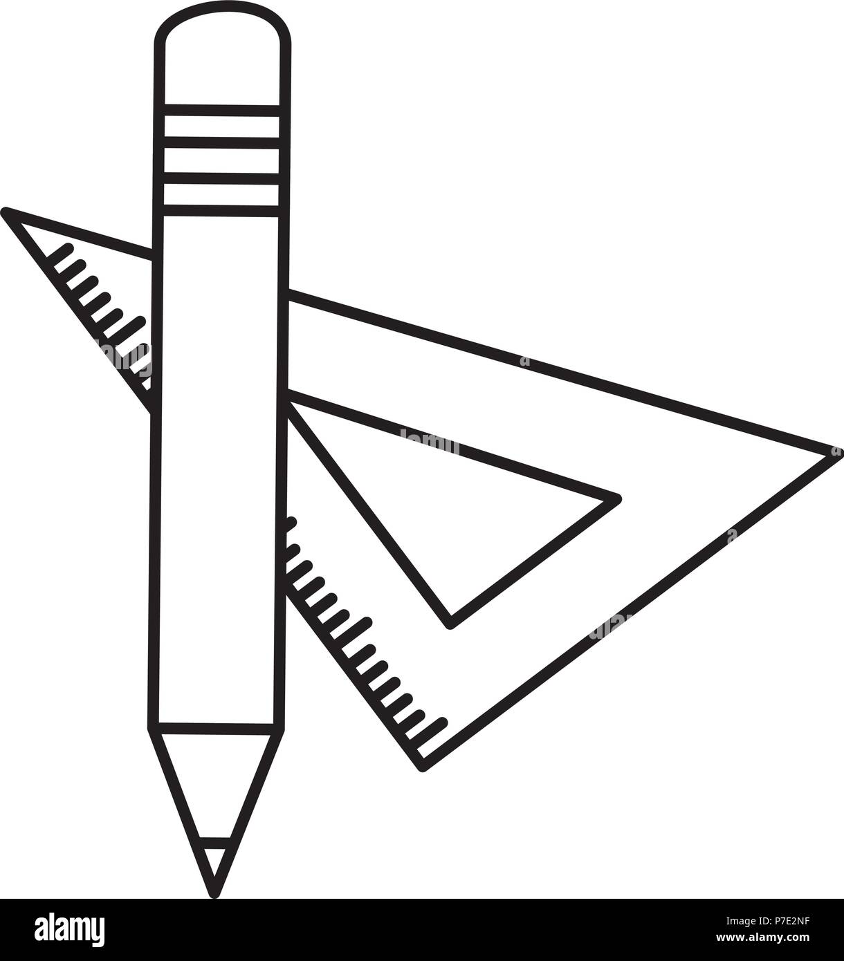 pencil and rule school Stock Vector Image & Art - Alamy