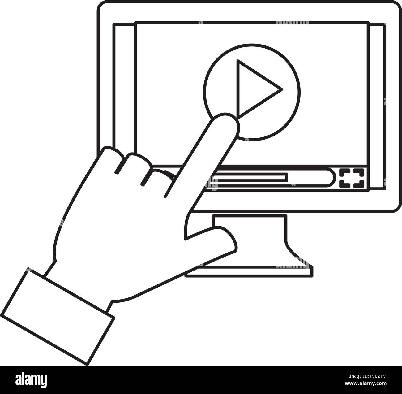 computer desktop with media player template Stock Vector Image & Art ...