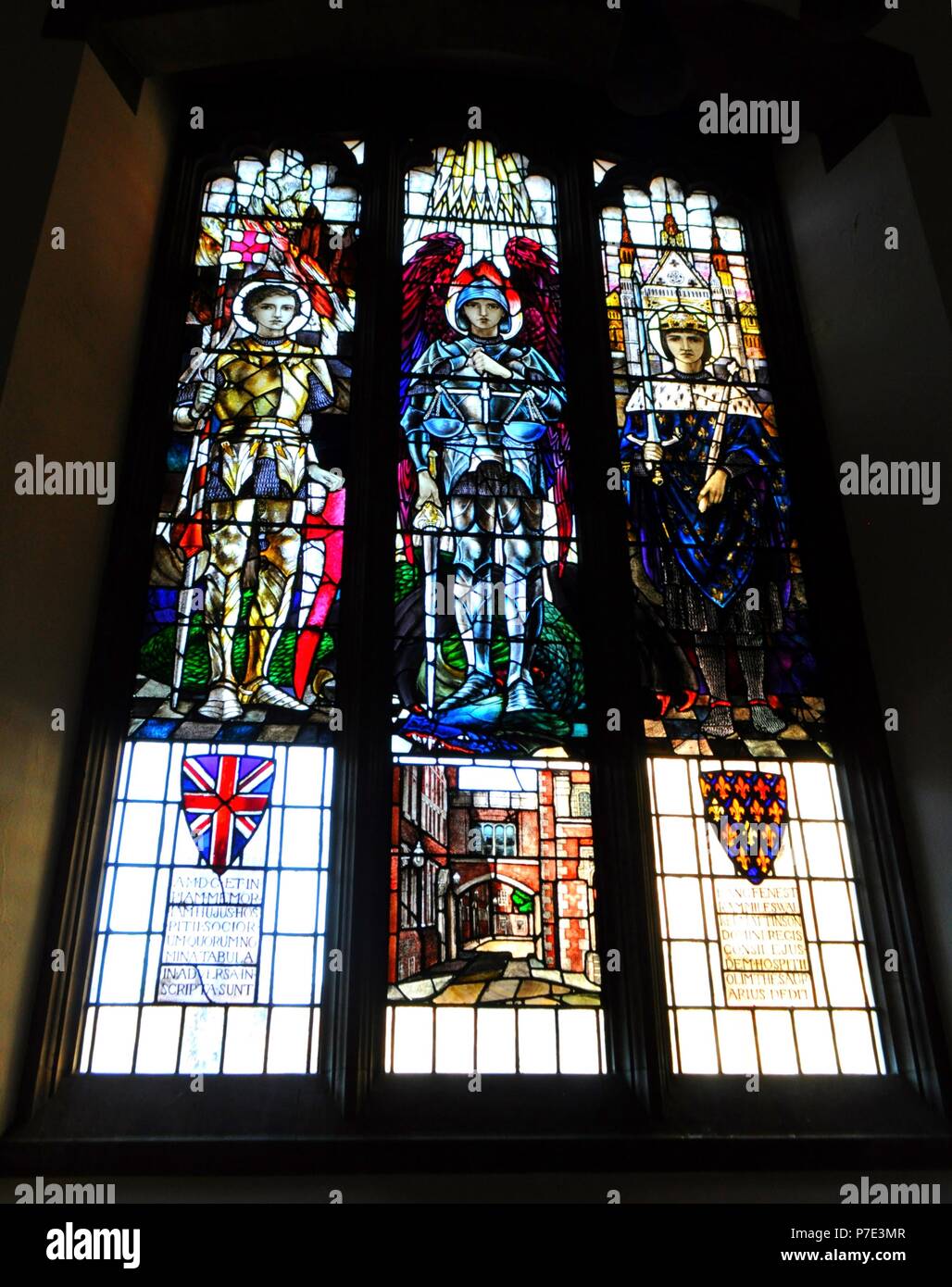 Stained glass window in Gray's Inn Chapel on South Square, London, UK ...