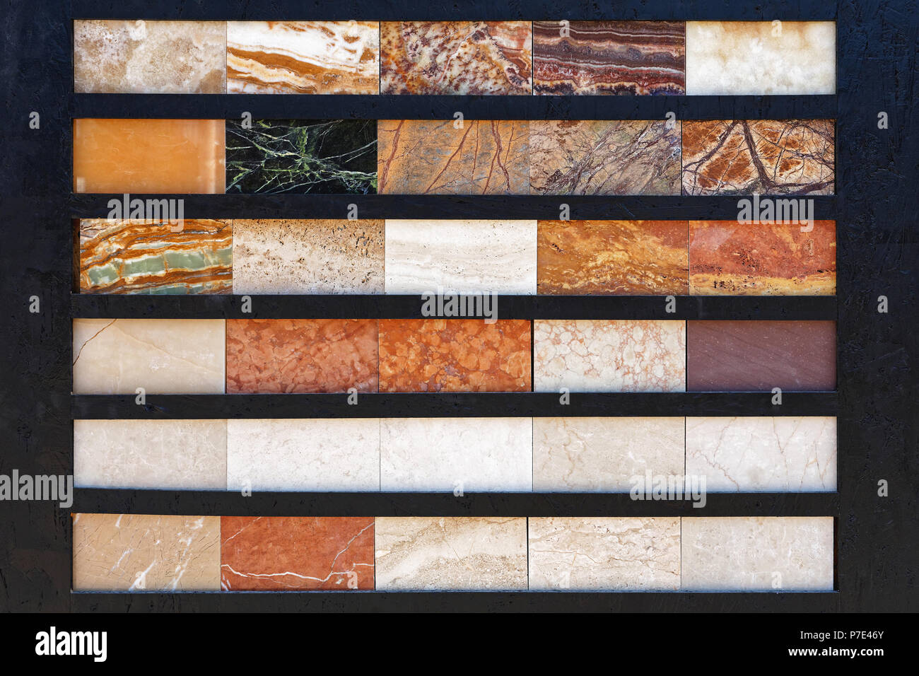 Marble Tiles Selection of Patterns and Colors Stock Photo - Alamy