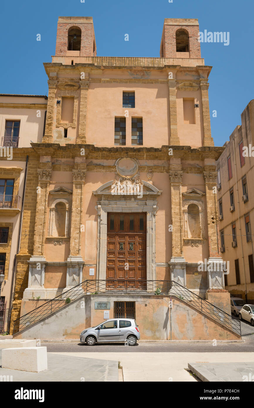 Italy Sicily Agrigento Piazza Chiesa S San Giuseppe St Saint Church ...