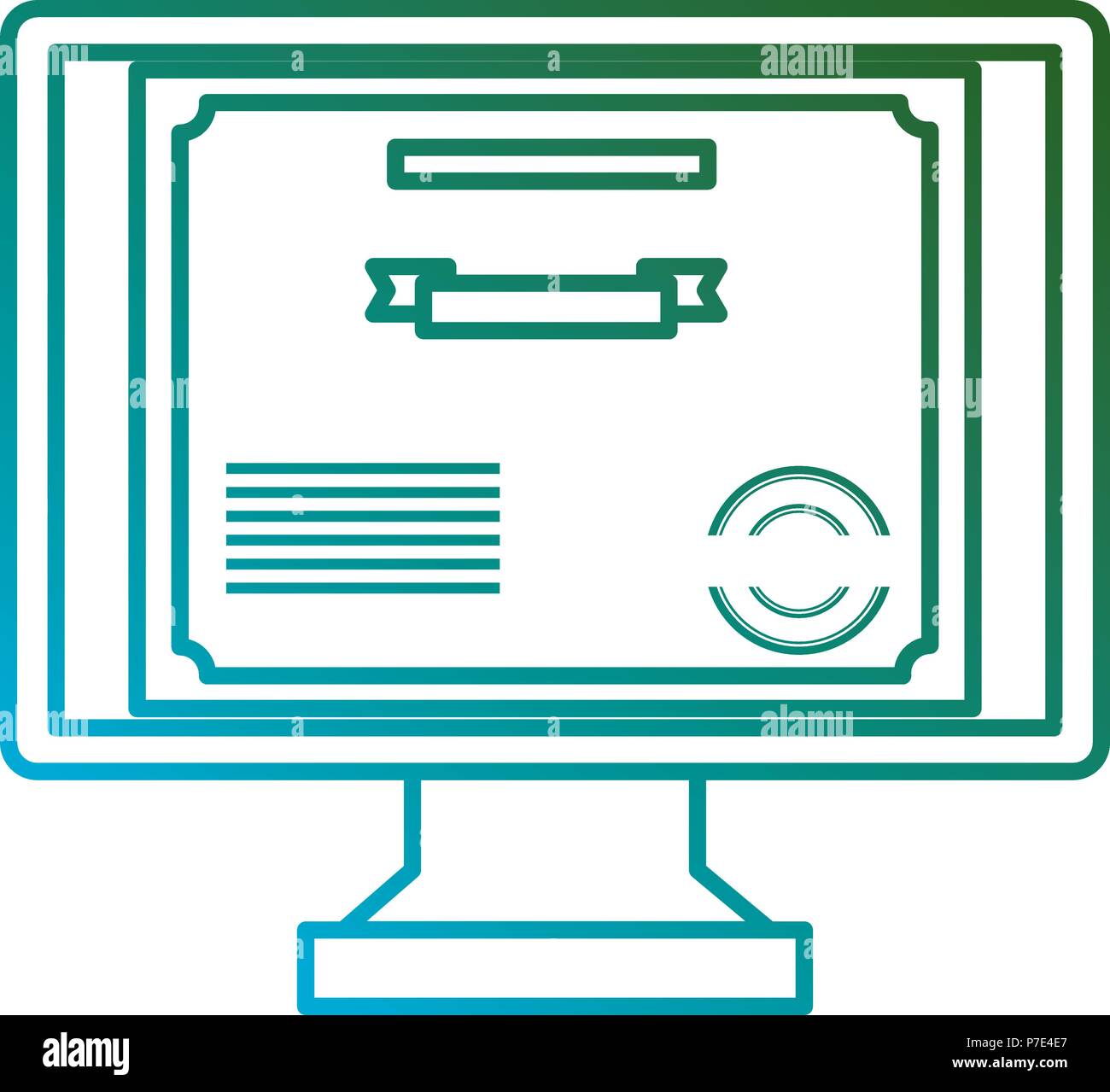 computer desktop with diploma Stock Vector Image & Art - Alamy