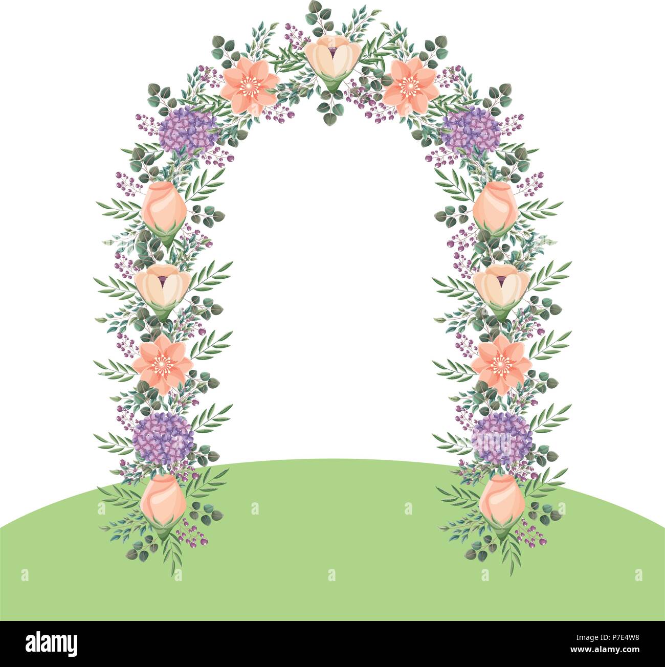 Garden arch with flower Stock Vector Images - Alamy