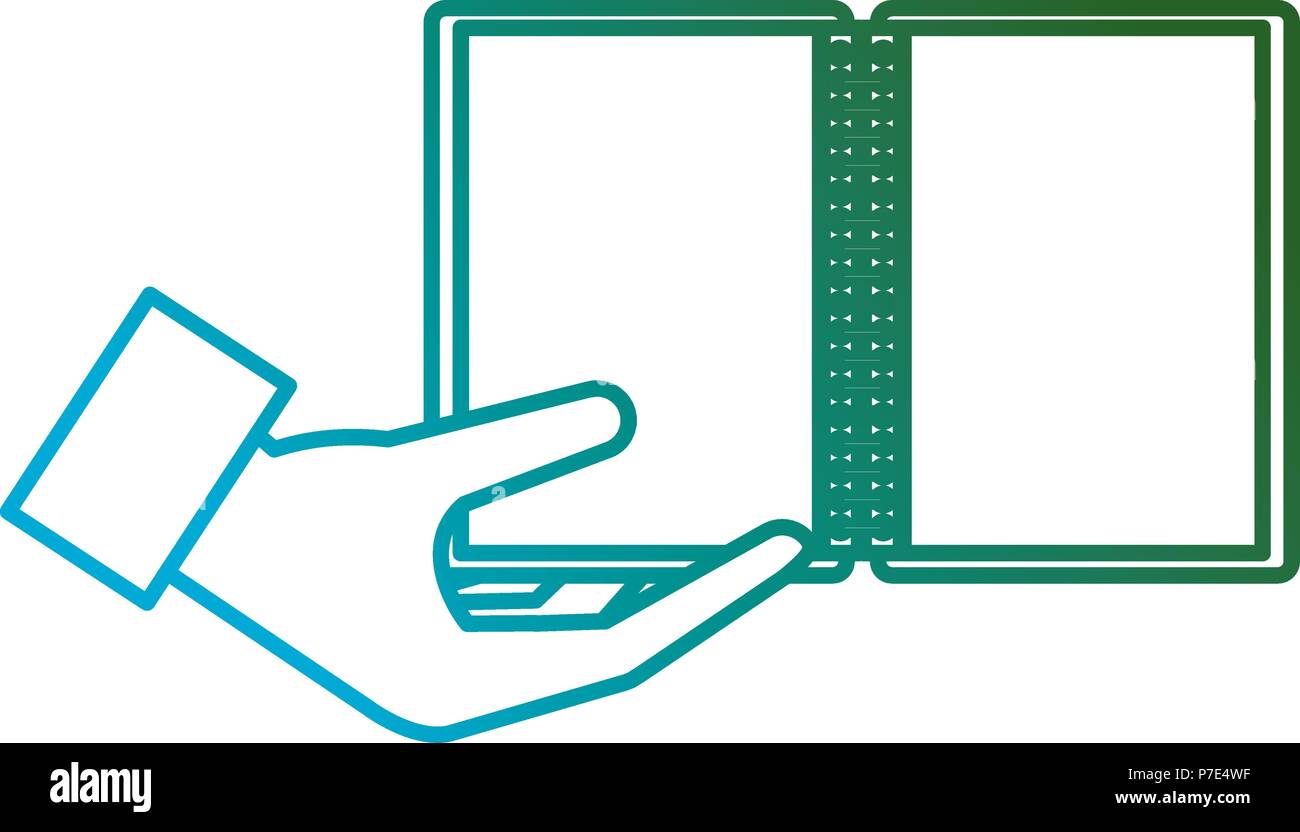 hand with notebook school Stock Vector Image & Art - Alamy