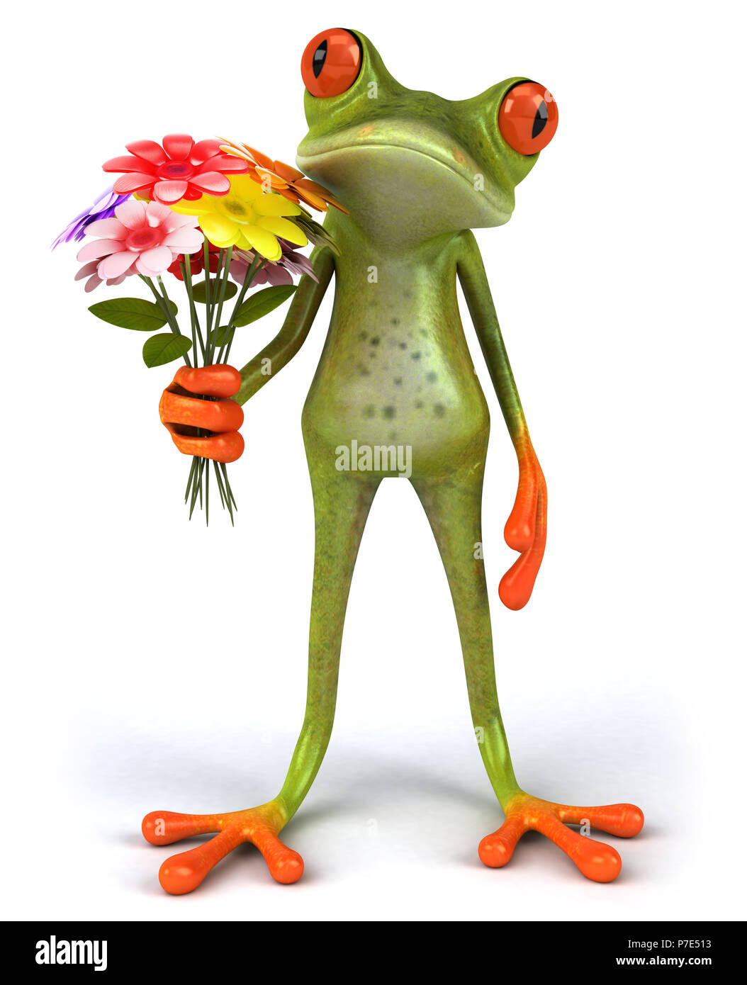Fun frog - 3D Illustration Stock Photo - Alamy