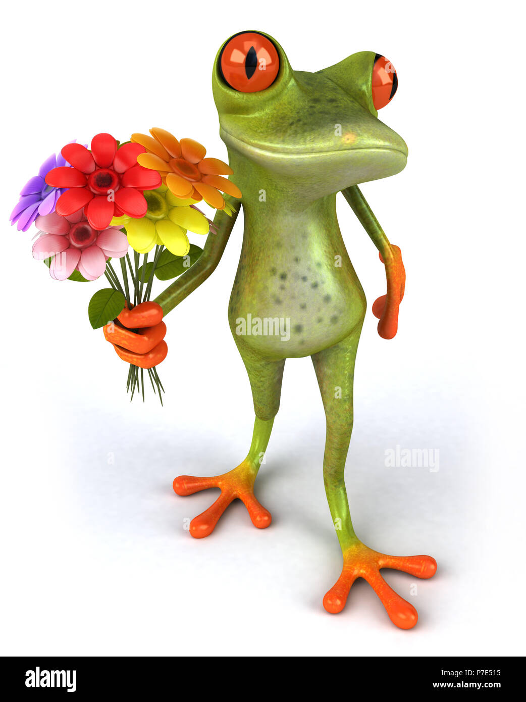 Fun frog - 3D Illustration Stock Photo - Alamy