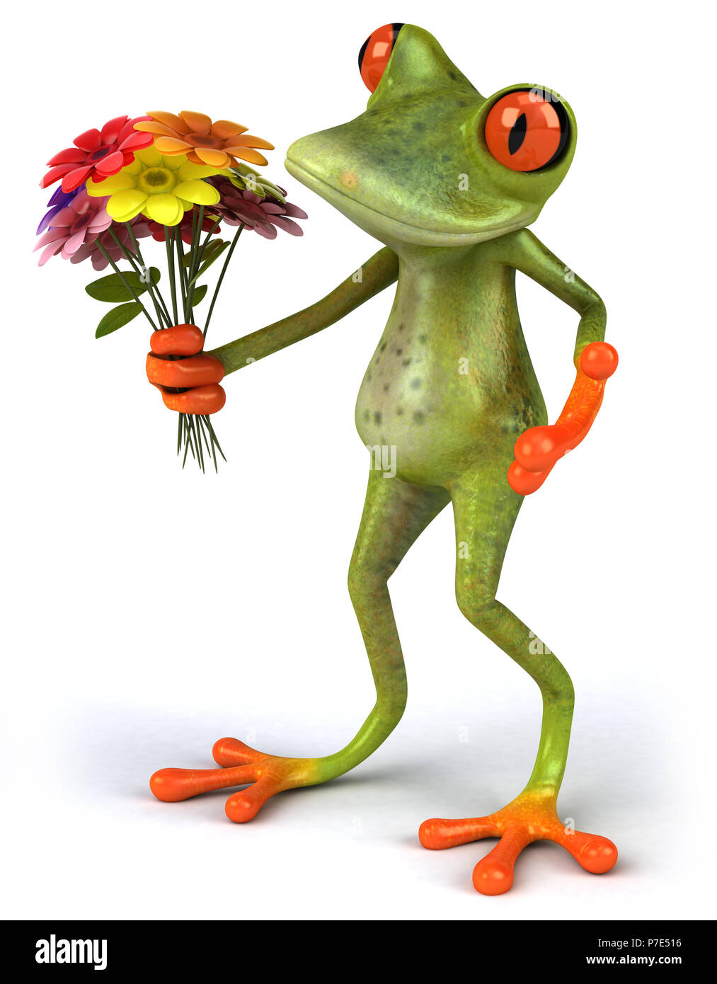 Fun frog - 3D Illustration Stock Photo - Alamy