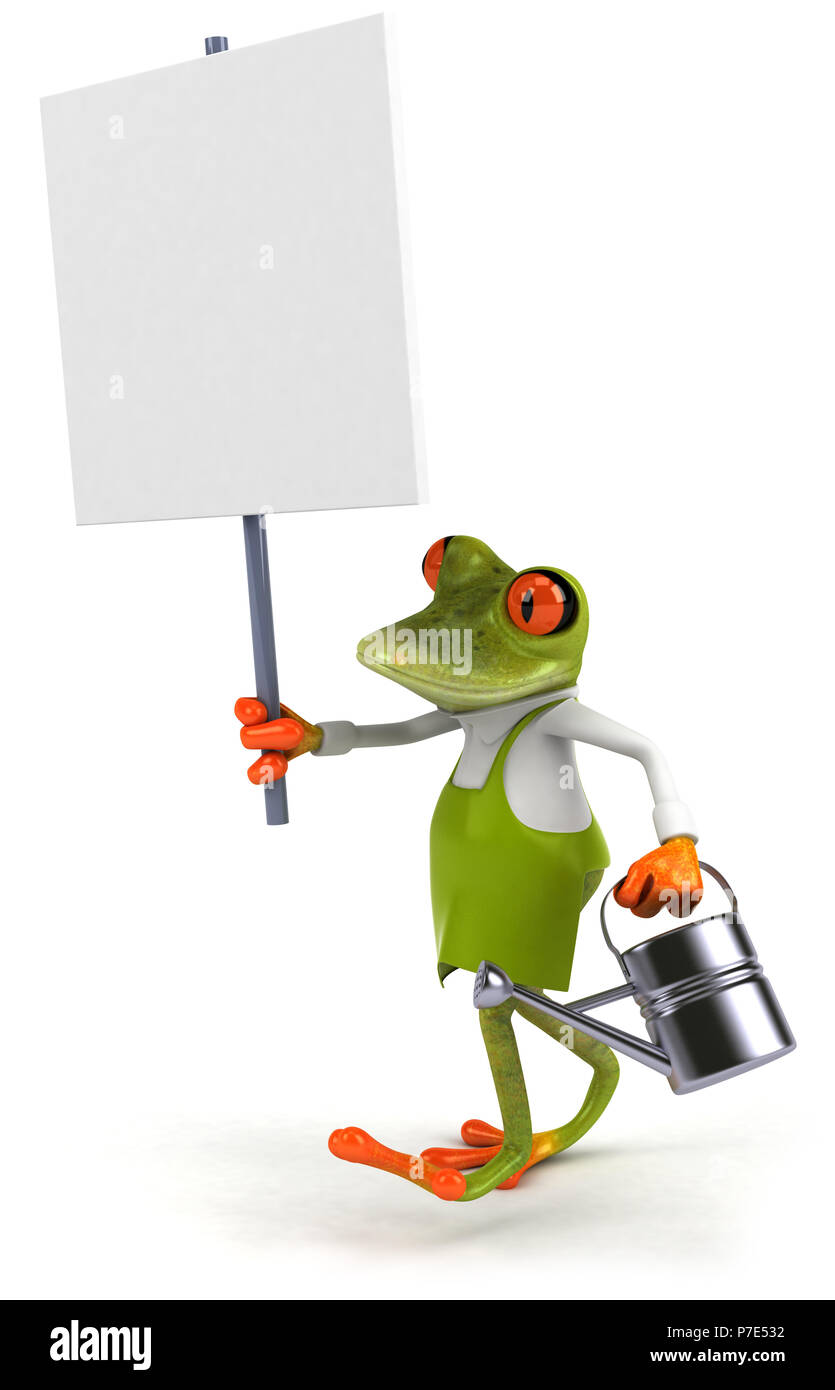 Fun frog - 3D Illustration Stock Photo - Alamy