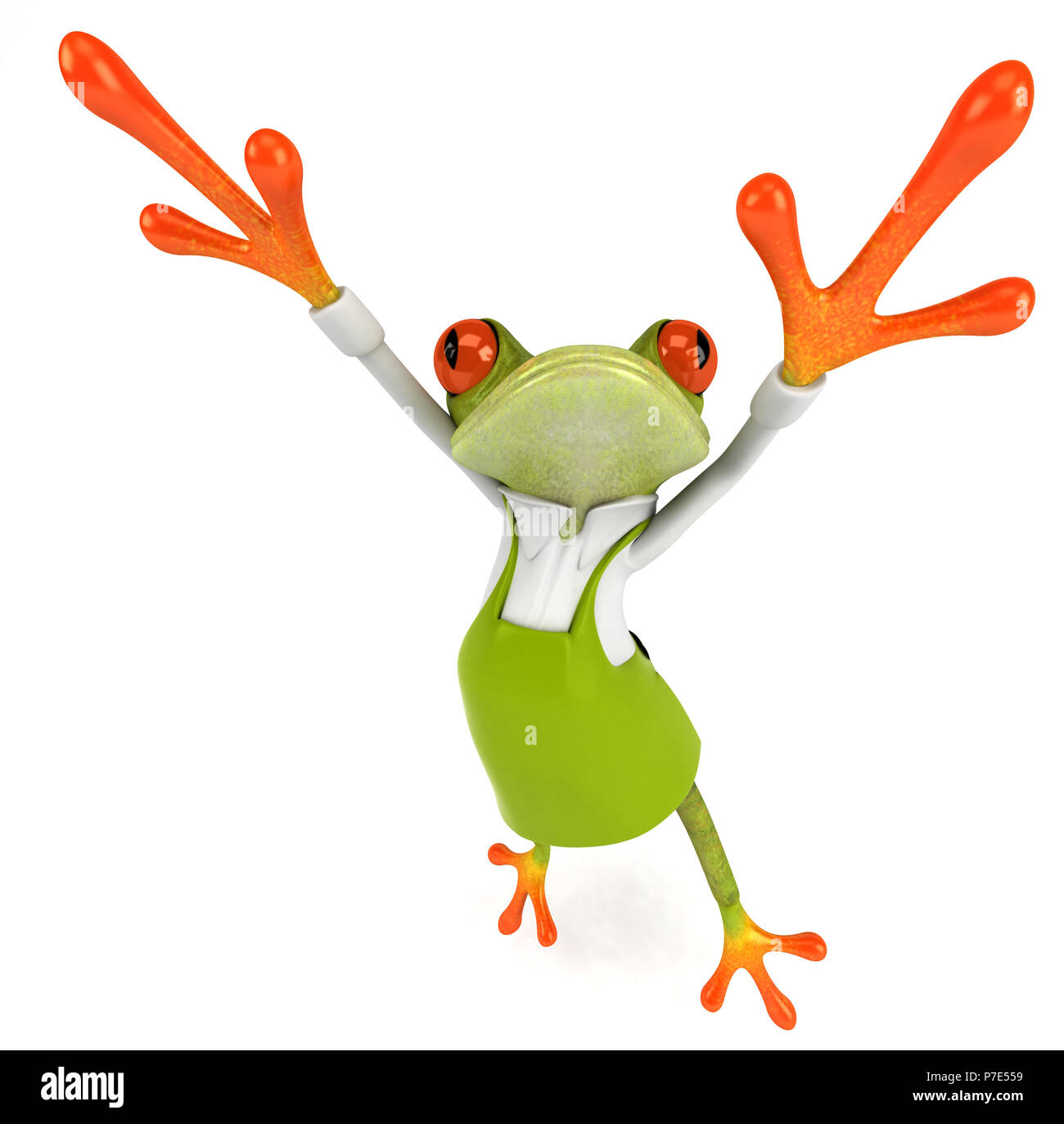 Fun frog - 3D Illustration Stock Photo - Alamy