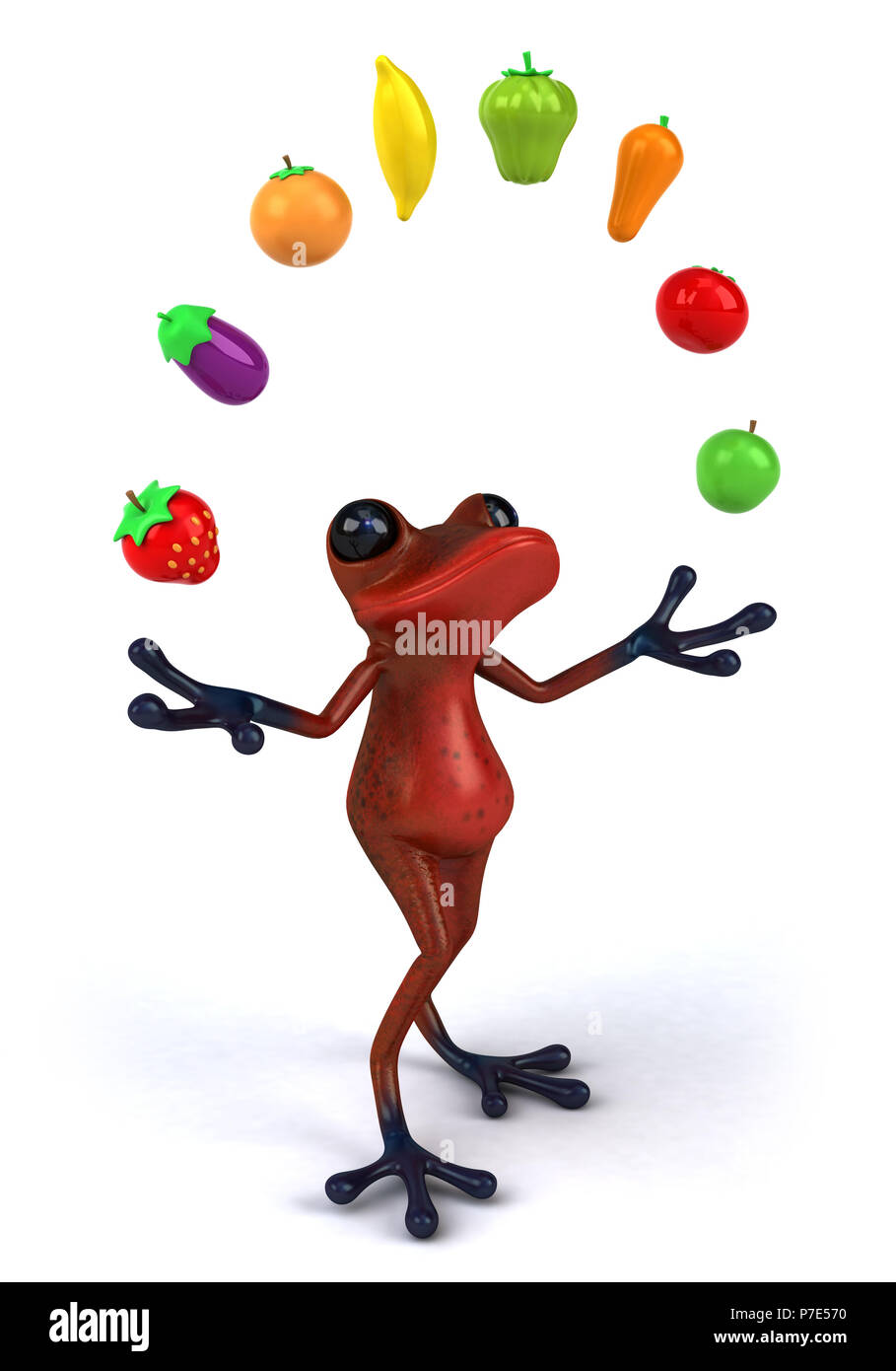 Fun frog - 3D Illustration Stock Photo - Alamy