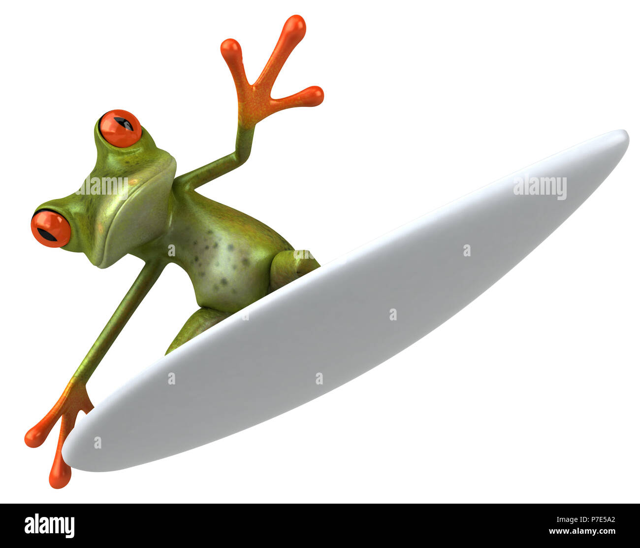 Fun frog - 3D Illustration Stock Photo - Alamy