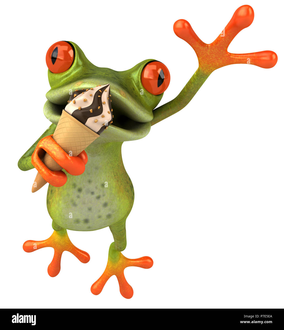 Fun frog - 3D Illustration Stock Photo - Alamy