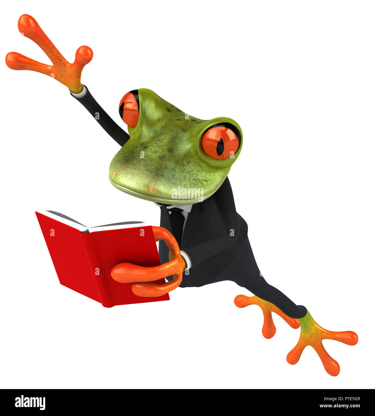 Fun frog - 3D Illustration Stock Photo - Alamy