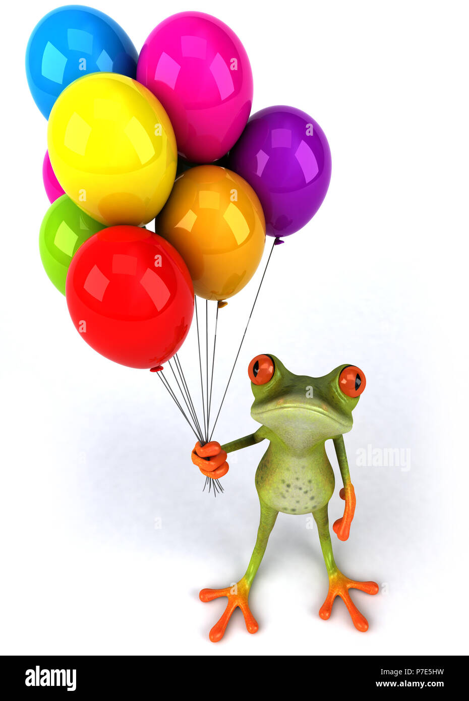 Fun frog - 3D Illustration Stock Photo - Alamy