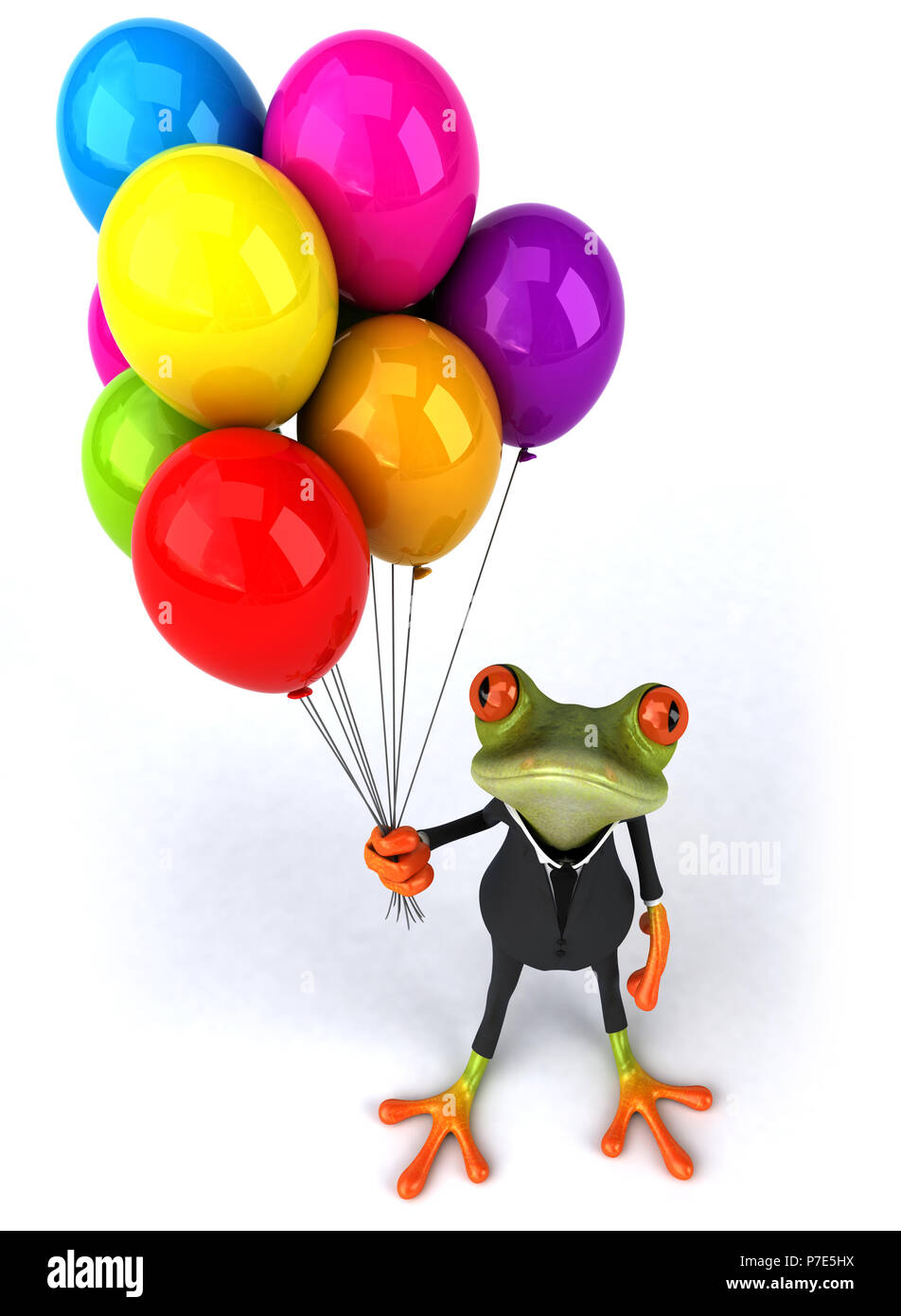 Fun frog - 3D Illustration Stock Photo - Alamy