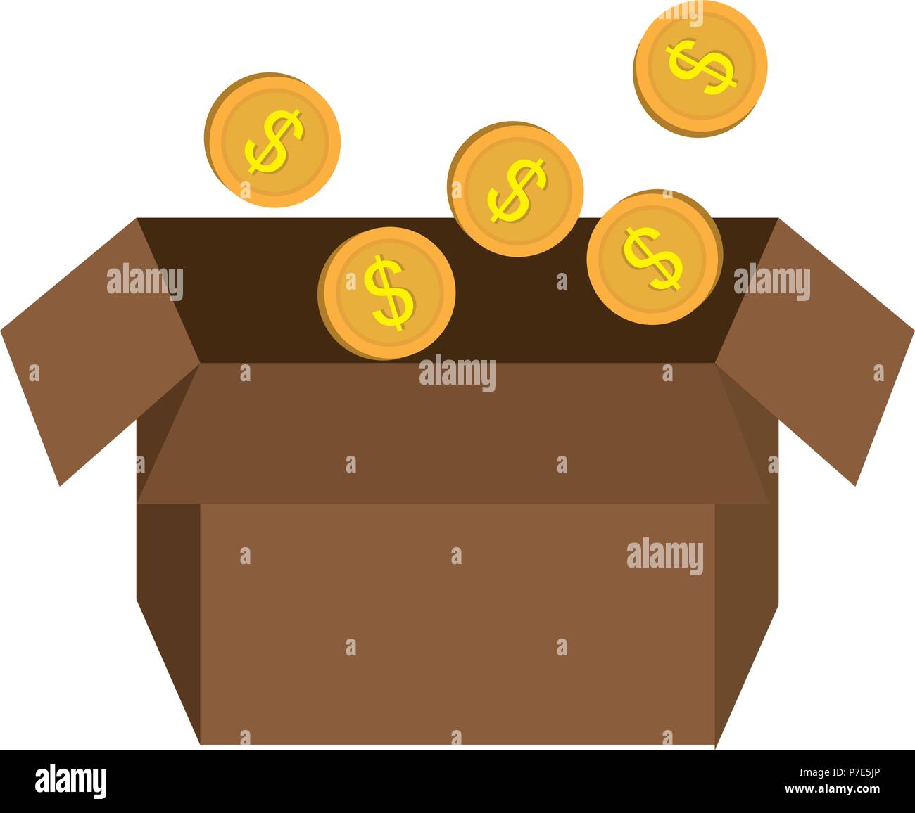 coins money in box Stock Vector Image & Art - Alamy