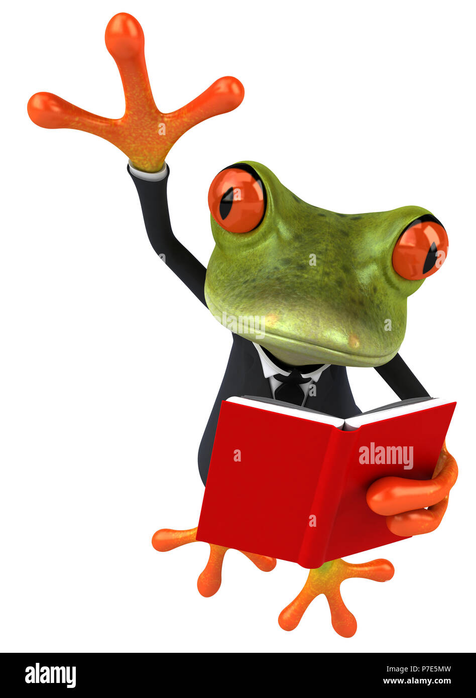 Fun frog - 3D Illustration Stock Photo - Alamy