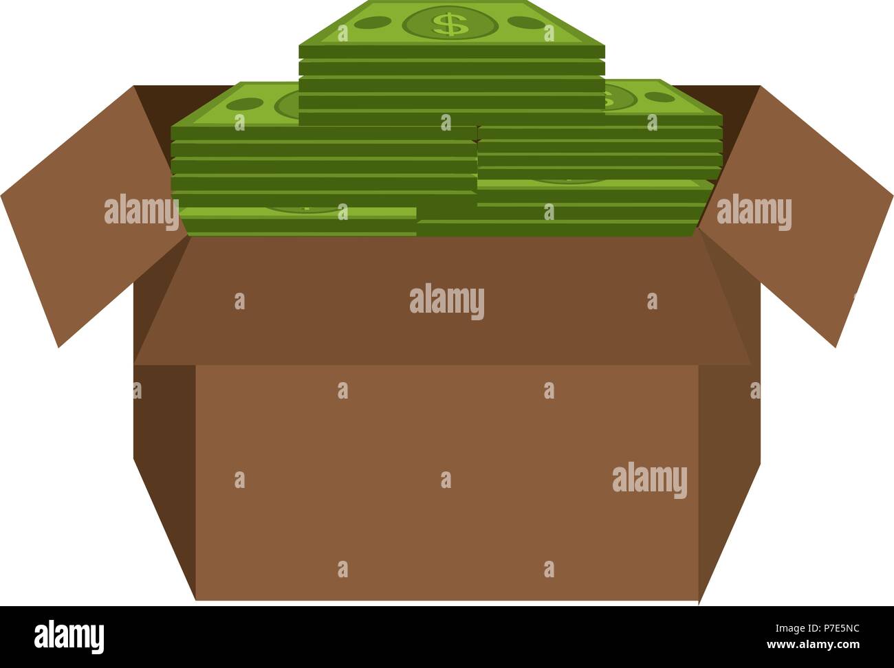 carton box with bills money Stock Vector Image & Art - Alamy