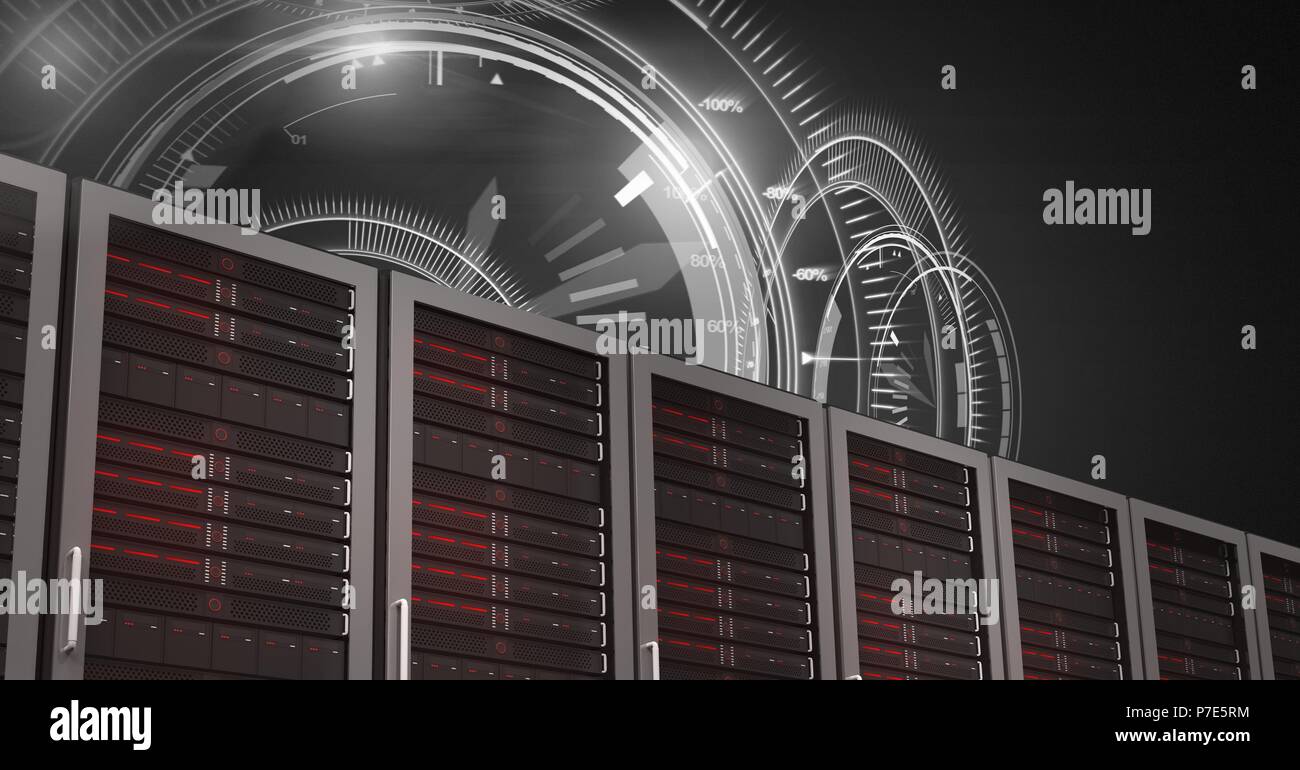 Computer servers and technology information interface Stock Photo - Alamy