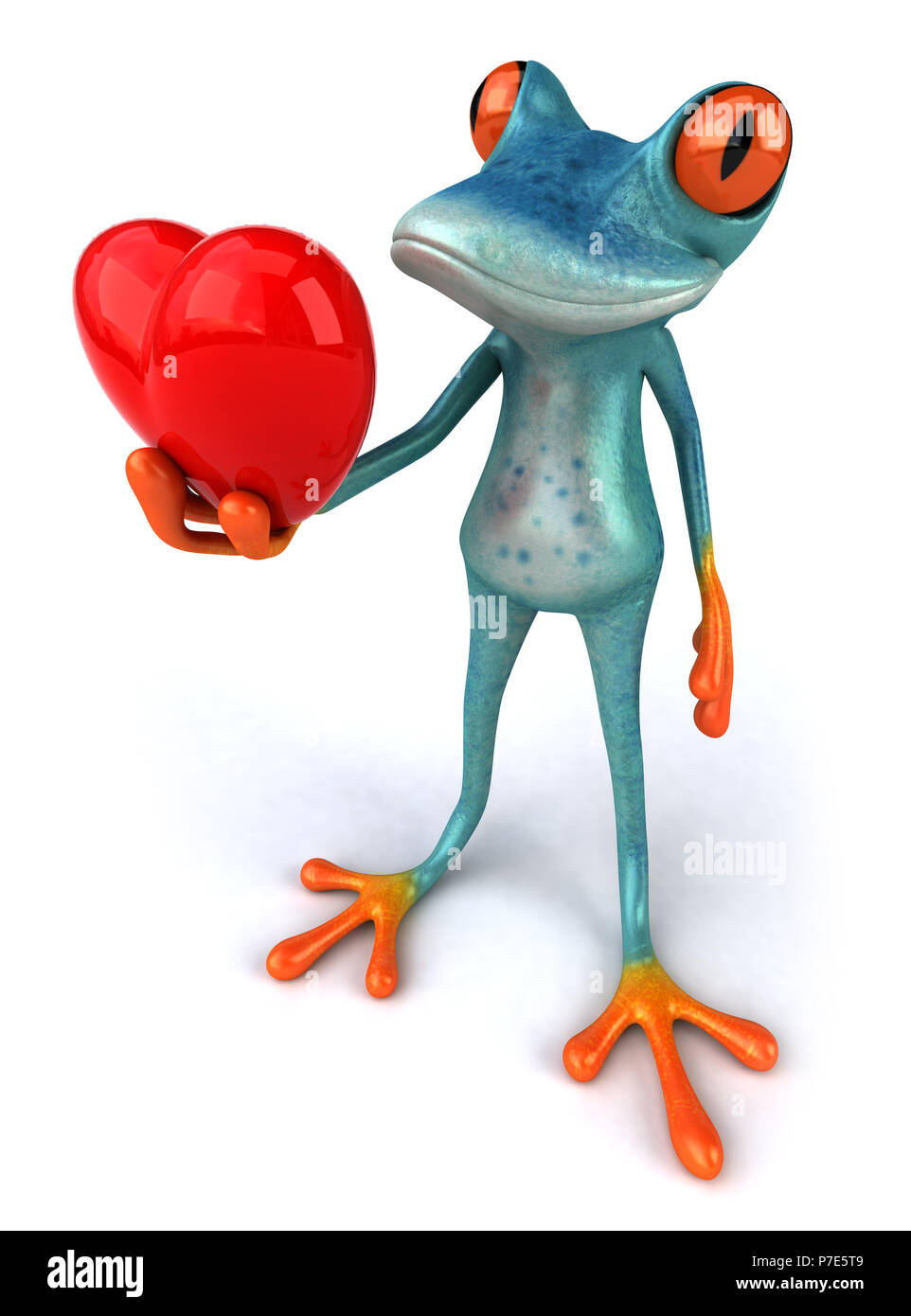 Fun frog - 3D Illustration Stock Photo - Alamy