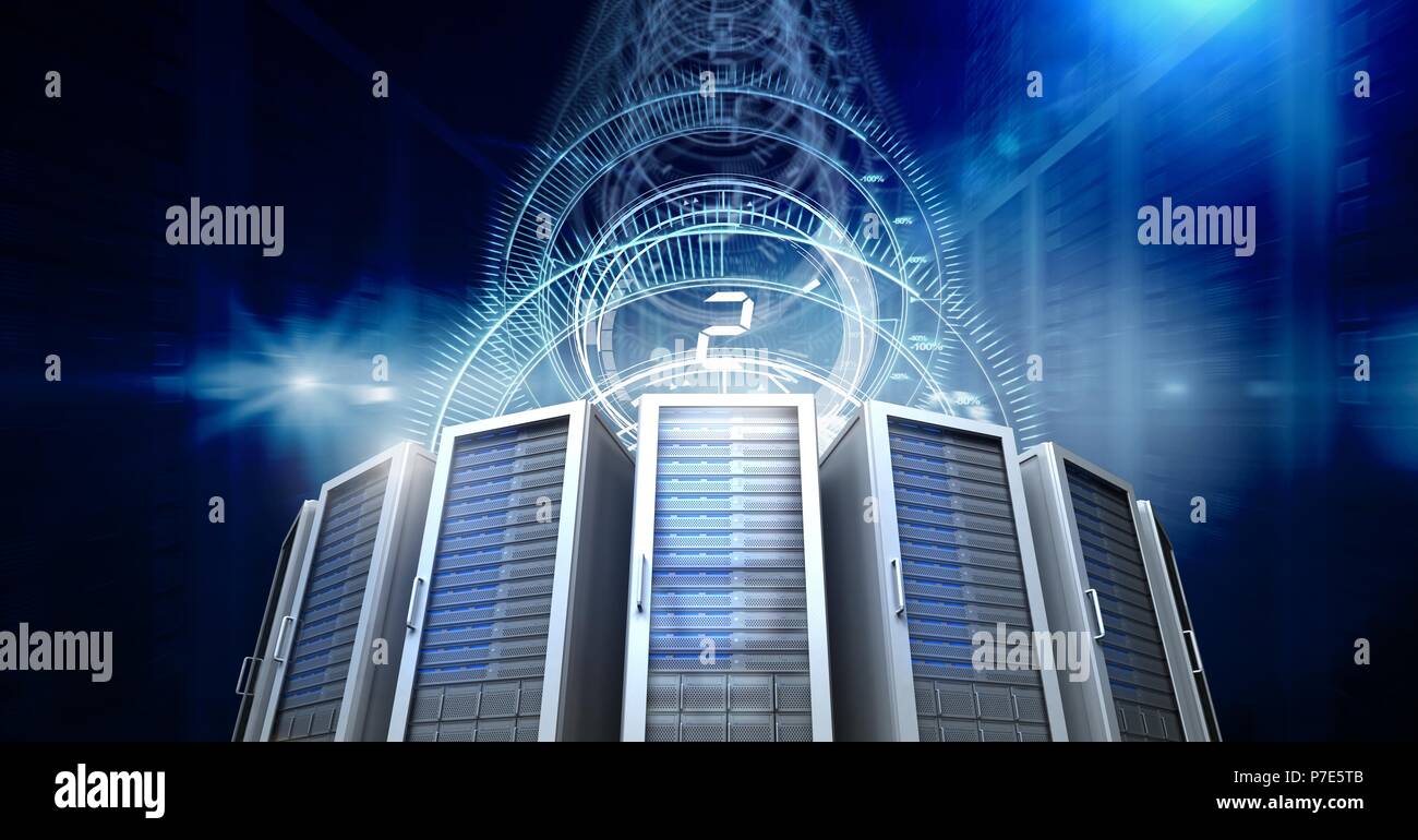 Computer servers and technology information interface Stock Photo - Alamy