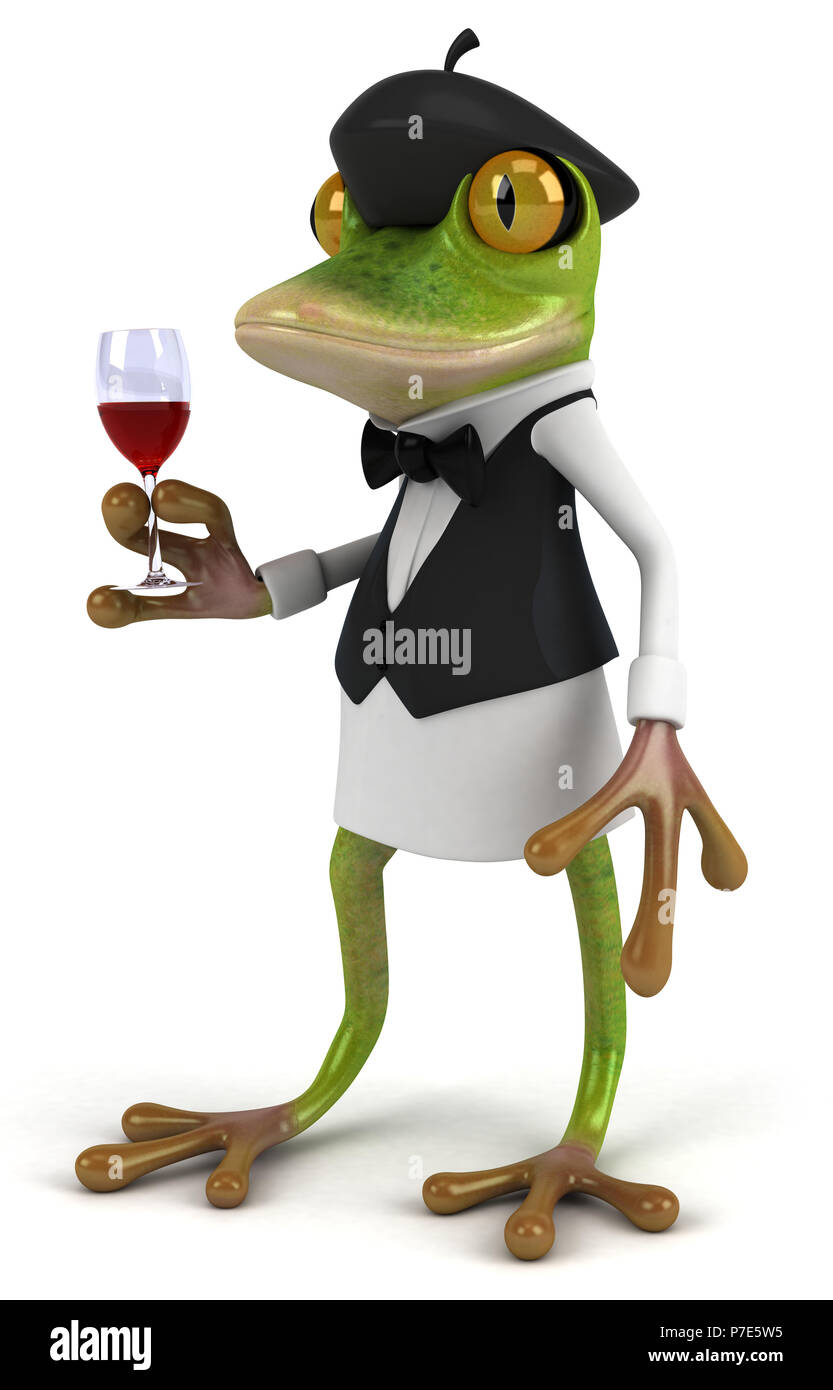Fun frog - 3D Illustration Stock Photo - Alamy