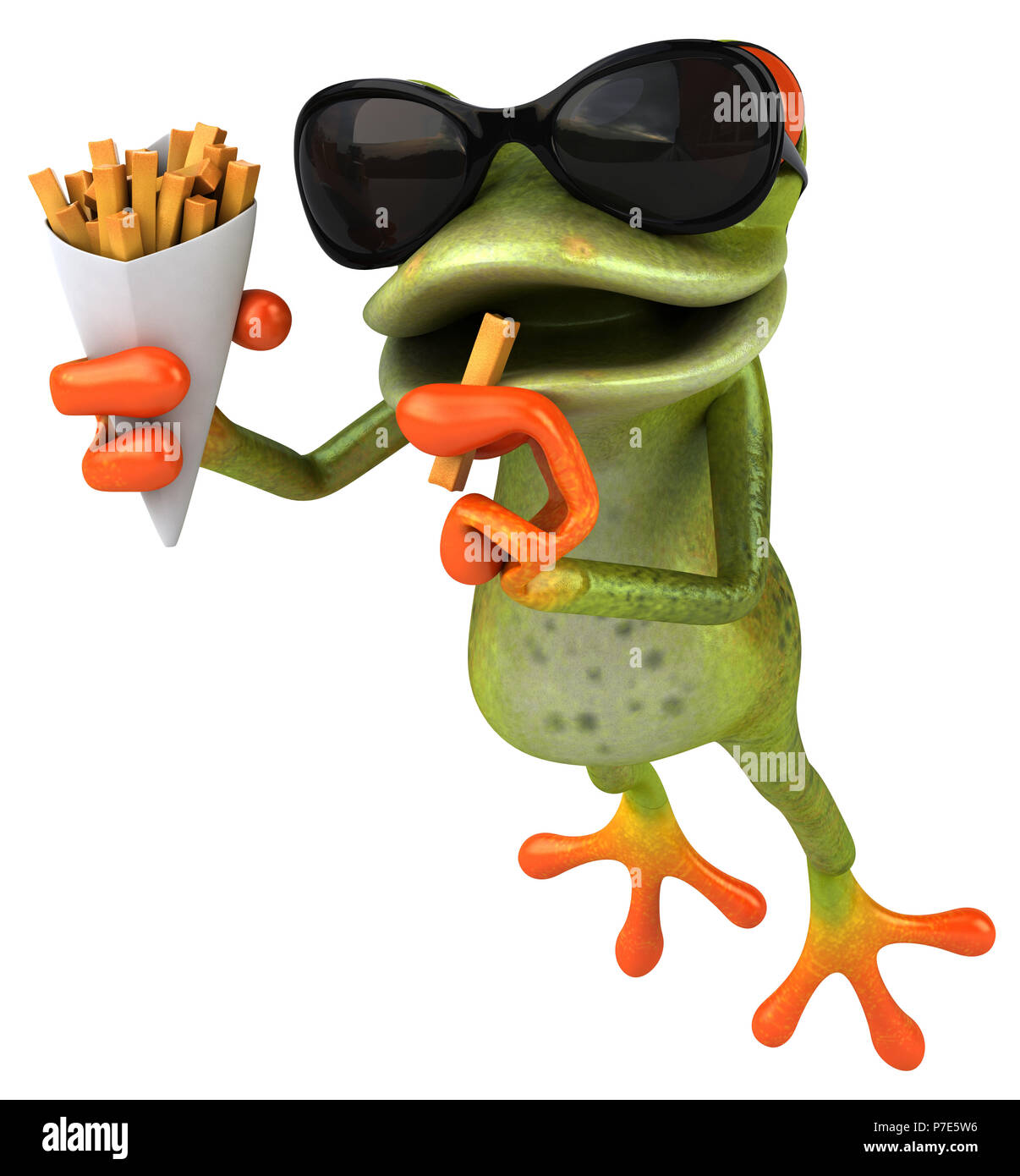 Fun frog - 3D Illustration Stock Photo - Alamy