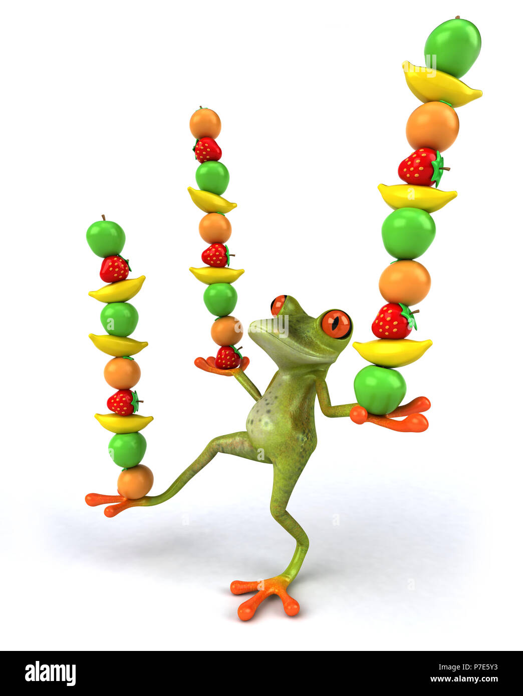 Fun frog - 3D Illustration Stock Photo - Alamy