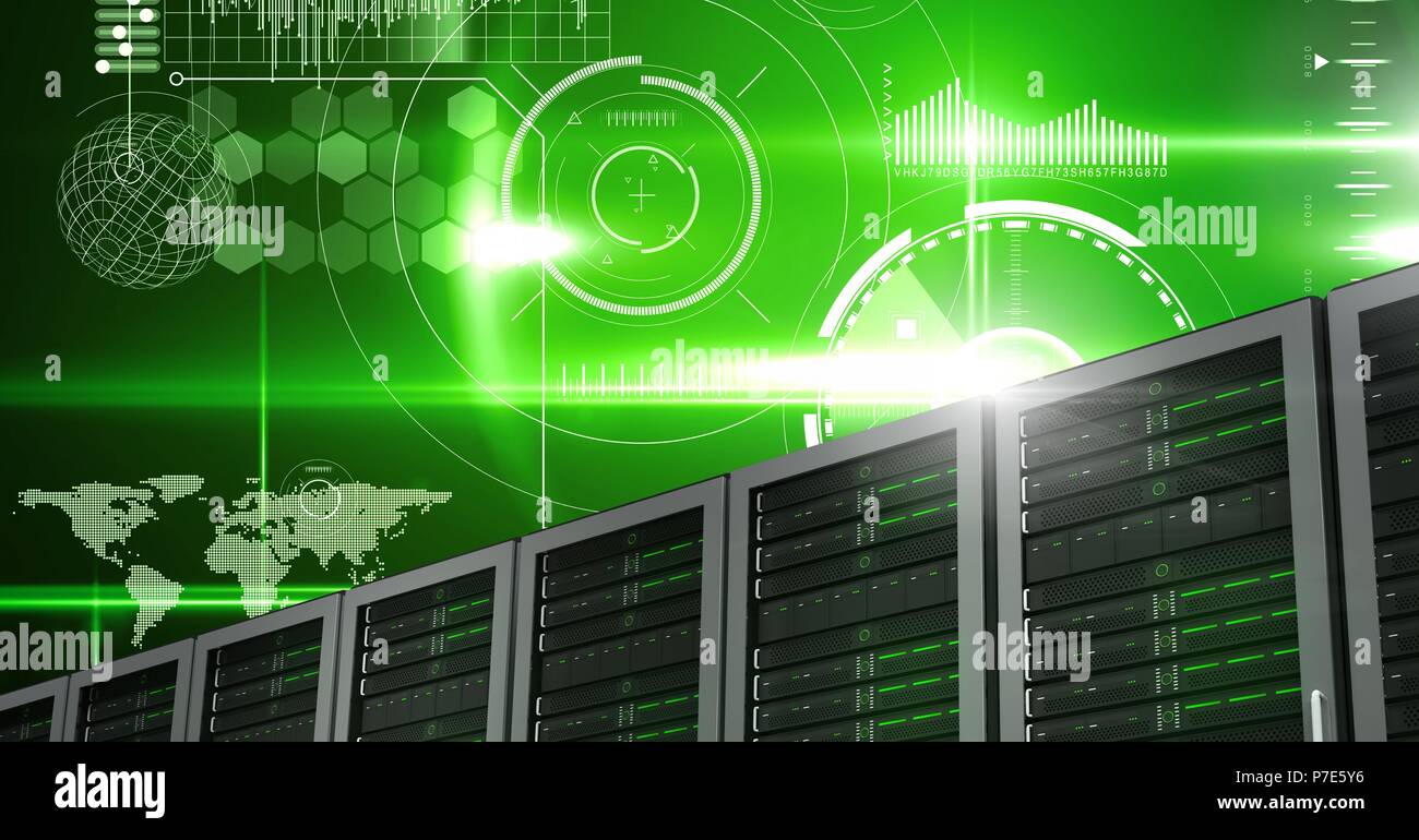 Computer servers and technology information interface Stock Photo - Alamy