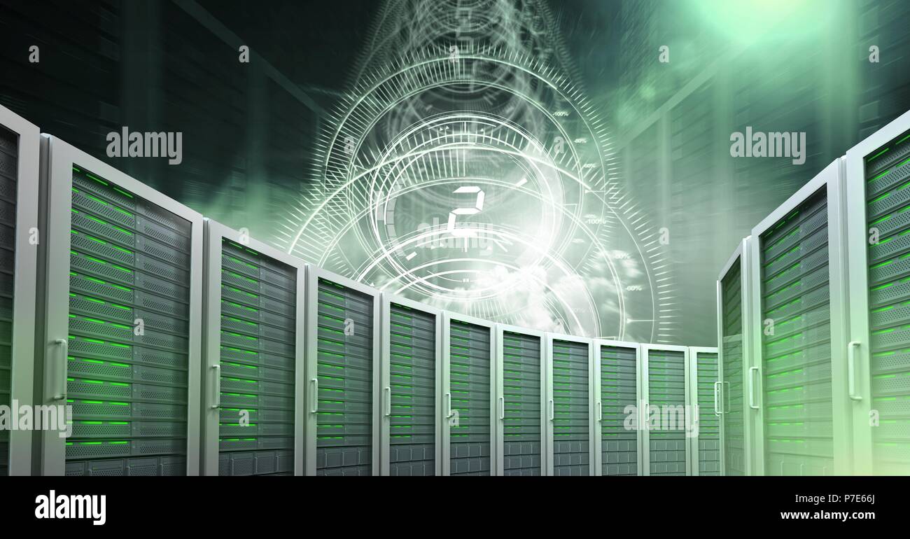 Computer servers and technology information interface Stock Photo - Alamy