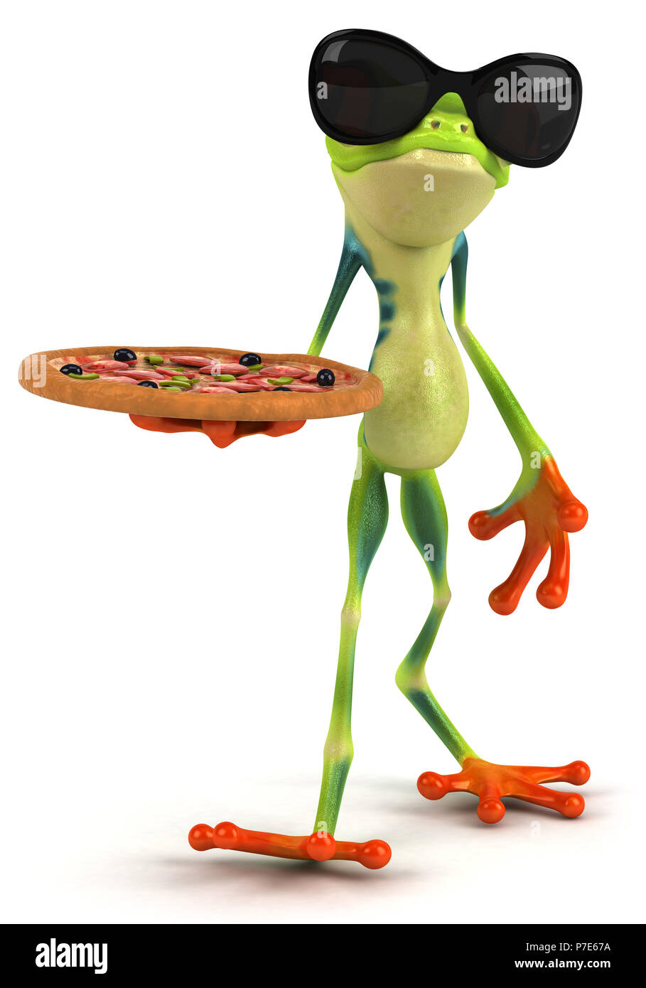 Fun frog - 3D Illustration Stock Photo - Alamy