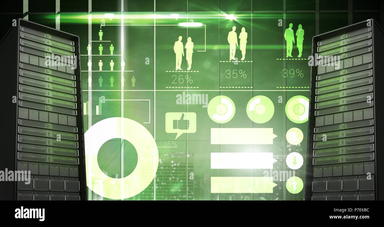 Computer servers and technology information interface Stock Photo - Alamy