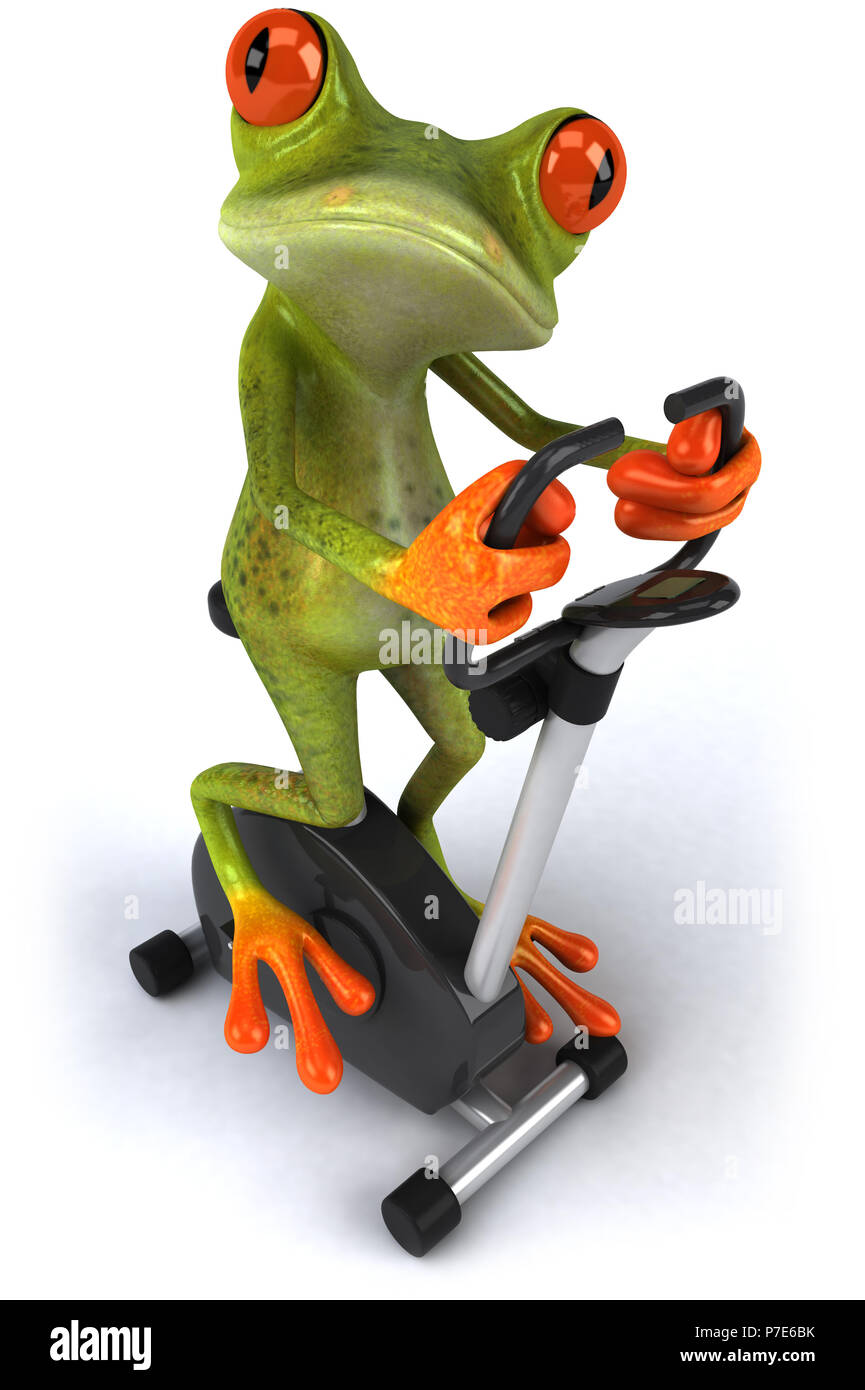 Fun frog - 3D Illustration Stock Photo - Alamy