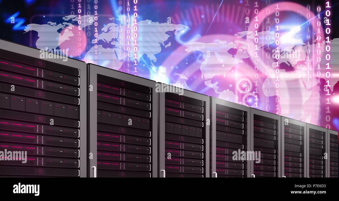 Computer servers and technology information interface Stock Photo - Alamy