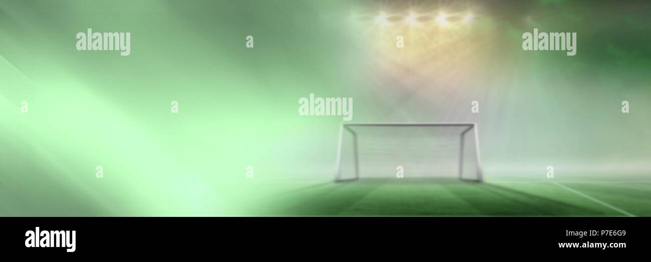Football goal pitch with transition Stock Photo - Alamy